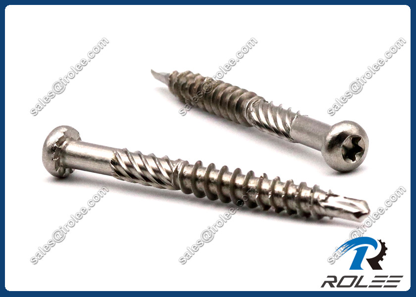 Stainless Torx Pan Head Self Drilling Screw, Knurled Shank, Sawtooh Thread